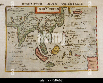17th century India Map from BERTIUS ATLAS MAPS Stock Photo - Alamy