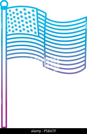 degraded line america usa flags with tag symbol vector illustration ...