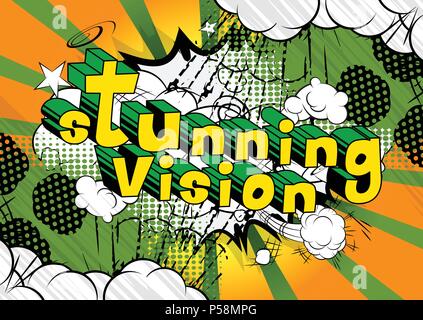 Vision - Comic book word on abstract background Stock Vector Image ...