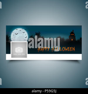 Timeline cover with spooky Halloween design Stock Photo - Alamy