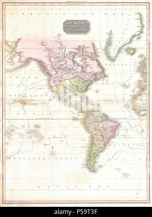 The 1818 Pinkerton map of North America offers a detailed ...