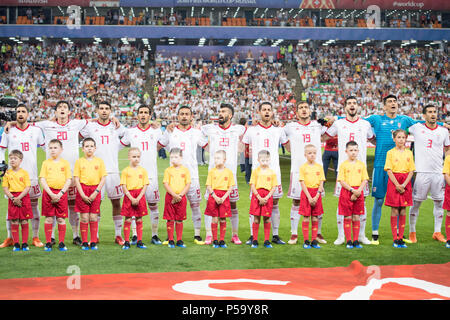 Iran goalkeeper Alireza Beiranvand, left, and Mehdi Ghayedi react at ...