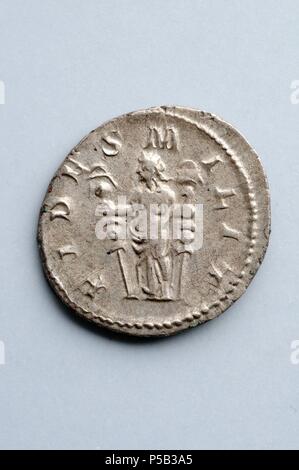 Ancient Roman coin of Fides from the archaeological site of Complutum ...