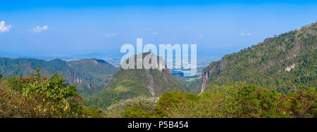 panorama at Doi Pha Mee view point you can see Doi Nangnon in Maesai ...