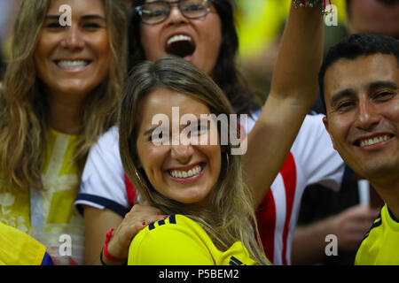 Colombia vs Poland Soccer Match, national colors, national flags ...