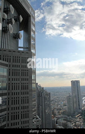 Shinjuku financial district viewed from above Tokyo, Japan. The ...