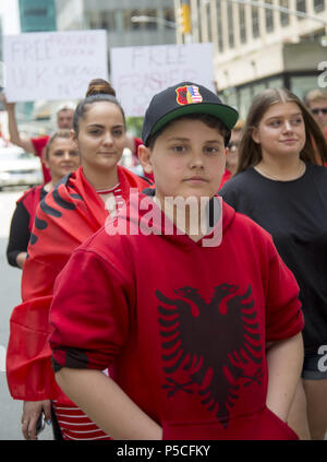 Proud energetic Albanian Americans march in the International ...