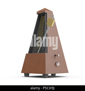 Classic old metronome isolated on white. 3D illustration Stock Photo ...