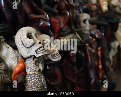 Figurines voodoo on Iron Market in the centre of capital city Haiti ...