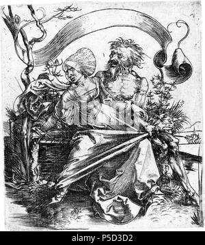 Albrecht Dürer, The Ravisher (Young woman attacked by death), engraving ...