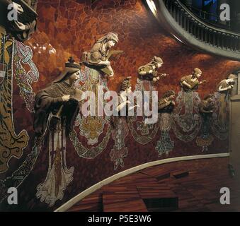 Detail of the Muses of the stage of the Palau de la Musica Catalana ...