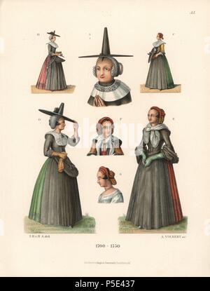 Fashions of the wives of burghers from the early 18th century ...