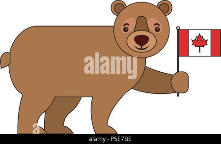 cute bear holding canadian flag Stock Vector Image & Art - Alamy