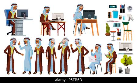 Muslim accountant character. Isolated vector illustration Stock Vector ...