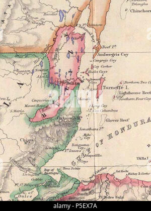1800s map of Belize Stock Photo - Alamy