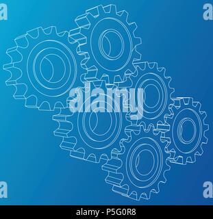 Gear wheel. Vector rendering of 3d Stock Vector Image & Art - Alamy