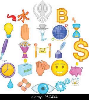 Endowment icons set, cartoon style Stock Vector Image & Art - Alamy