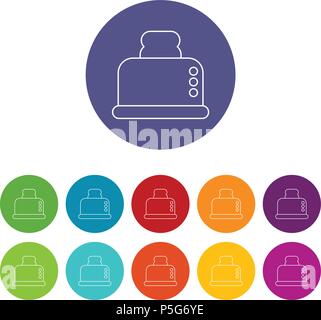 Steal toaster icons set vector color Stock Vector Image & Art - Alamy