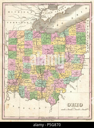 The 1827 Finley Map of Ohio is a historical map detailing the geography ...