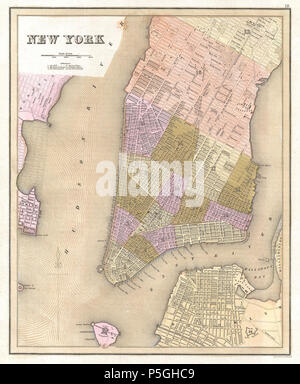 The 1839 Bradford Map of New York City is an antique map depicting the ...
