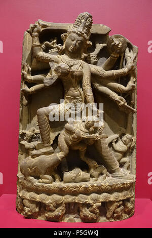 Durga Slaying the Buffalo Demon. India, Karnataka, 13th century ...