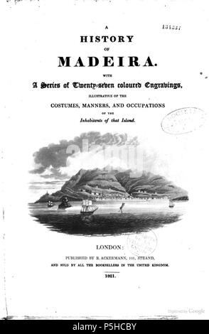 A History of Madeira, 1821, front cover Stock Photo - Alamy