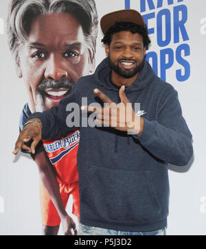 Derek Gaines attends the world premiere of "Uncle Drew" at Alice Tully ...