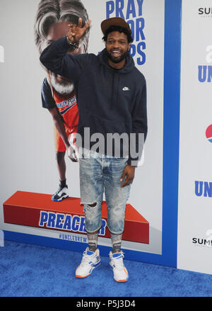 Derek Gaines attends the world premiere of "Uncle Drew" at Alice Tully ...