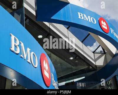 BMO (Bank of Montreal) main branch in downtown Toronto at the base of ...