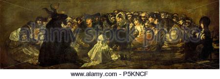 'Aquelarre or The Witches' Sabbath (detail)', 1820-1823, Oil on wall ...