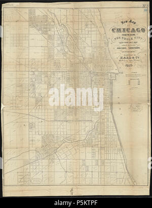 1855 Chicago map by Hall & Co Stock Photo - Alamy
