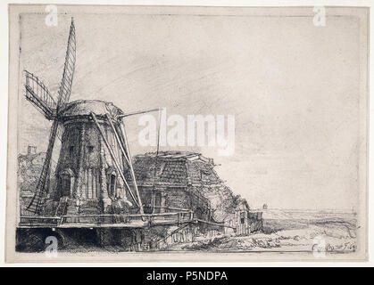 The Windmill by Rembrandt 1641 Stock Photo - Alamy