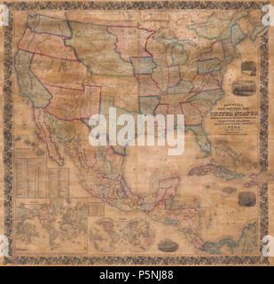 The 1856 Mitchell Wall Map of the United States and North America ...