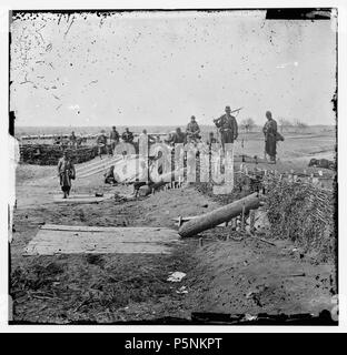 Group of Federal soldiers in Confederate fort on heights of Centreville ...