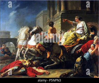 Tullia Drives over the Corpse of her Father ca.1765. Jean Bardin (1732 ...