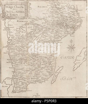 206 Biurmans vägvisare 1742 karta 2 Stock Photo - Alamy