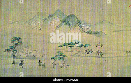 N/A. English: Drawing on his Journey (3) . 17th century. Matsuo Basho ...