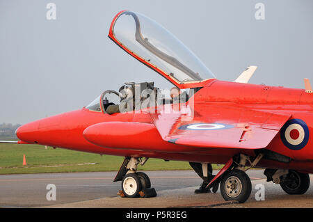 Ex-RAF FOLLAND GNAT JET TRAINER AIRCRAFT IN 'RED ARROWS' COLOURS Stock ...