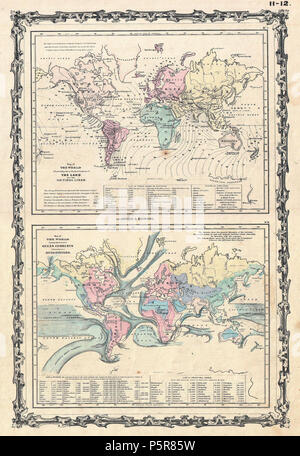 The 1861 *Johnson Climate Map of the World* shows global climate ...