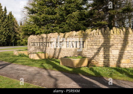 University of Bath Claverton Down campus buildings by the lake ...