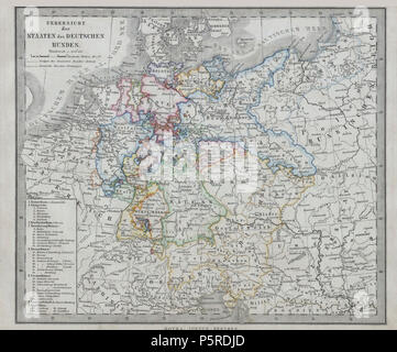 The 1862 Stieler map of Northern Germany is a detailed cartographic ...