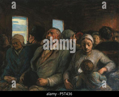 Third Class Carriage (1856-1858) by Honore Daumier.adjusted levels ...
