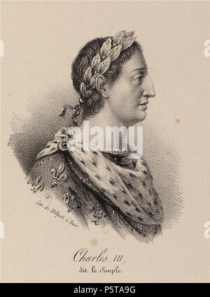 Charles the Simple (879-929). King of West France (898-922). Portrait ...