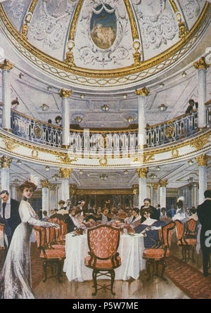 N/A. English: Drawing of the First Class Smoking Room of the RMS ...