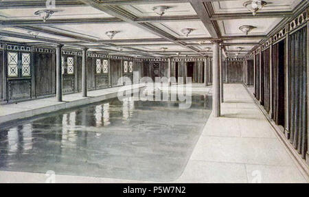 N/A. English: Drawing of the First Class Staircase on the RMS Aquitania ...