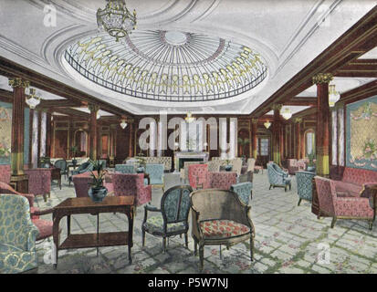 N/A. English: Drawing of the First Class Staircase on the RMS Aquitania ...