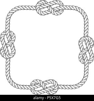 Rope frame - square design. Vector illustration Stock Vector Image ...