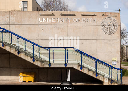 University of Bath Claverton Down campus buildings by the lake ...