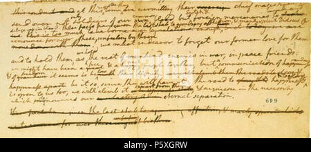 Draft of the Declaration of Independence in the handwriting of Stock ...