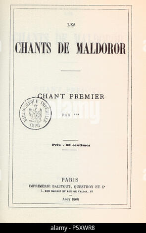 'Chants de Maldoror' is a work by Lautréamont (Isidore Ducasse), known ...